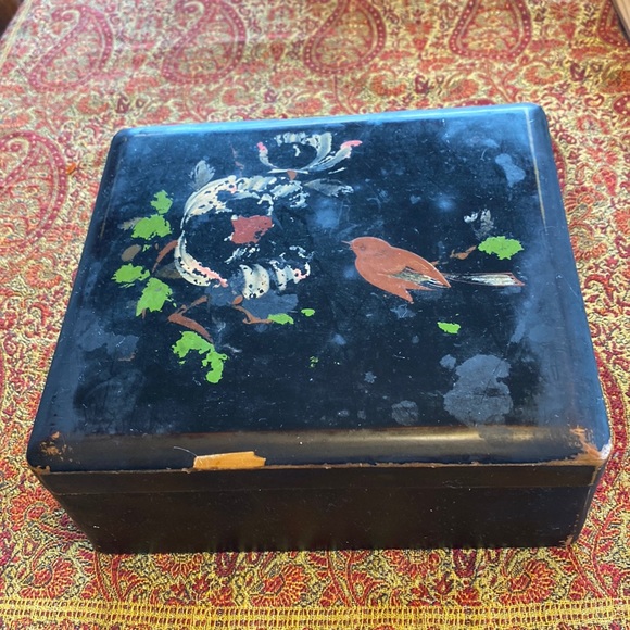 Storage & Organization | Vintage Occupied Japan Bird Design Lacquer ...